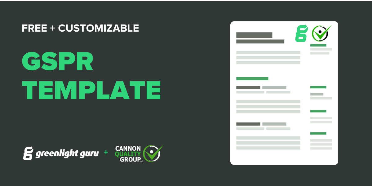 Gspr Template Greenlight Guru Cqg